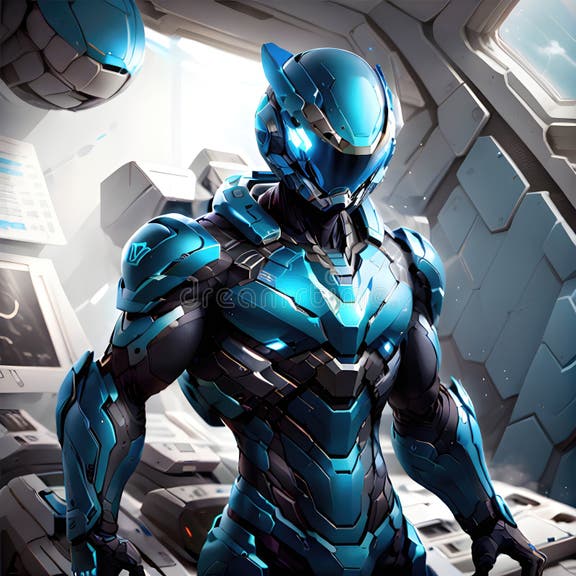 Space Knight in the Armor. Alien Warrior Stock Illustration ...