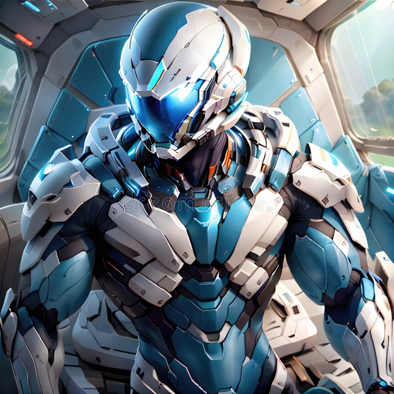 Space Knight in the Armor. Alien Warrior Stock Illustration ...