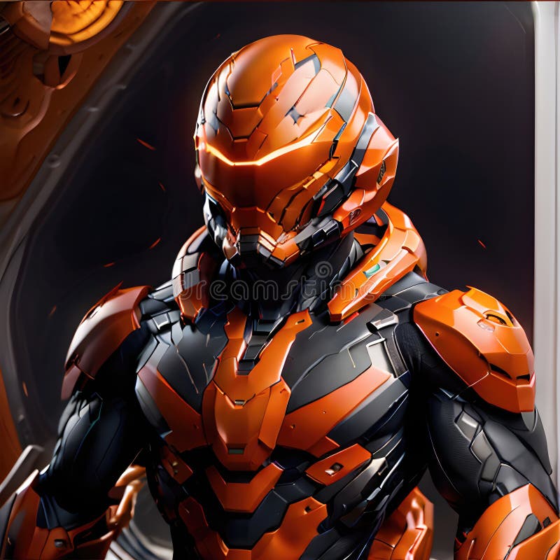 Space Knight in the Armor. Alien Warrior Stock Illustration ...