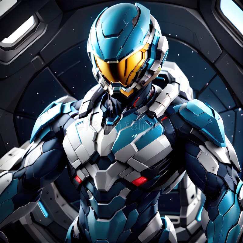 Space Knight in the Armor. Alien Warrior Stock Illustration ...