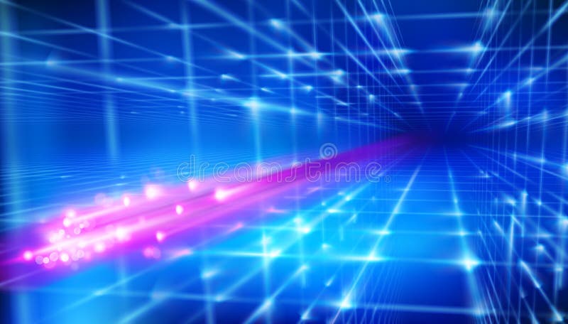 Super Fast Fiber Optic Data Transmission. Abstract Vector Illustration ...