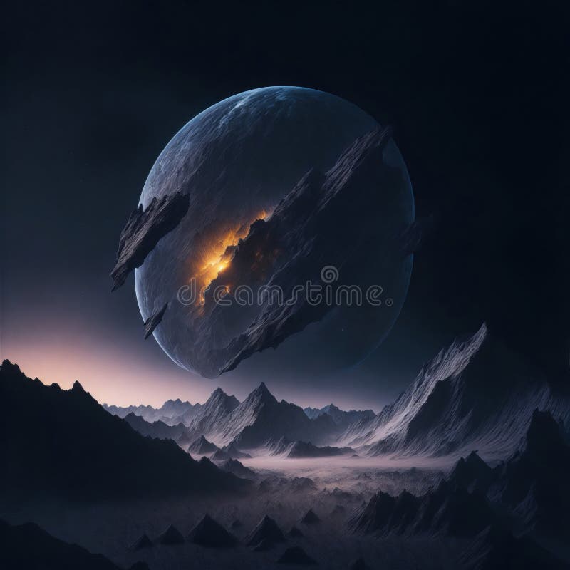 Space from Land Generative AI Stock Illustration - Illustration of ...