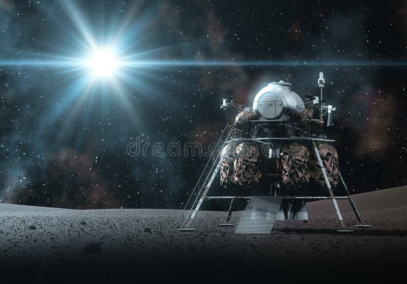 Lunar Lander stock illustration. Illustration of digital - 45885038