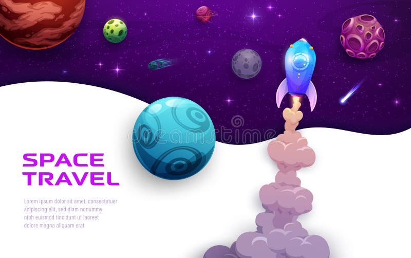 Space Landing Page, Fast Start Rocket Launch Stock Vector ...