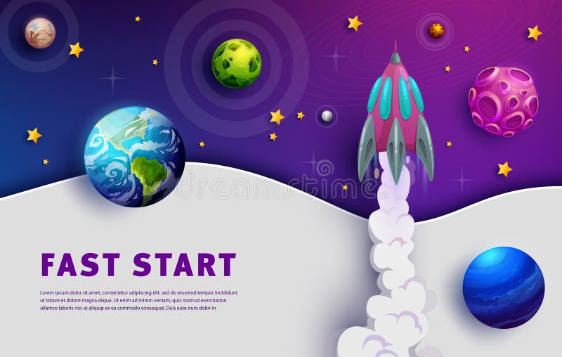Space Landing Page, Start Up Concept Galaxy Planet Stock Vector ...