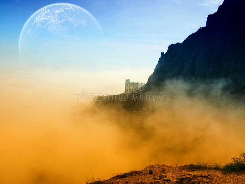 Space landscape stock photo. Image of greatness, foggy - 28060560