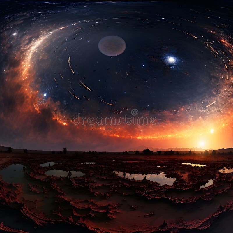 Space Landscape Ai Generated. Stock Illustration - Illustration of ...