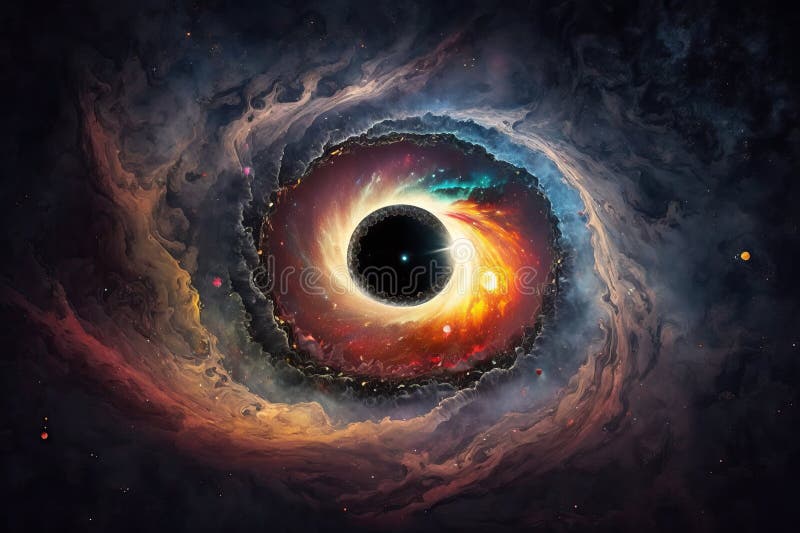 A Space Landscape with a Black Hole, a Black Hole that Swallows ...