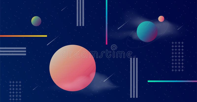 Space Landscape, Fantastic Expanses of Space. Abstract Drawing of the ...