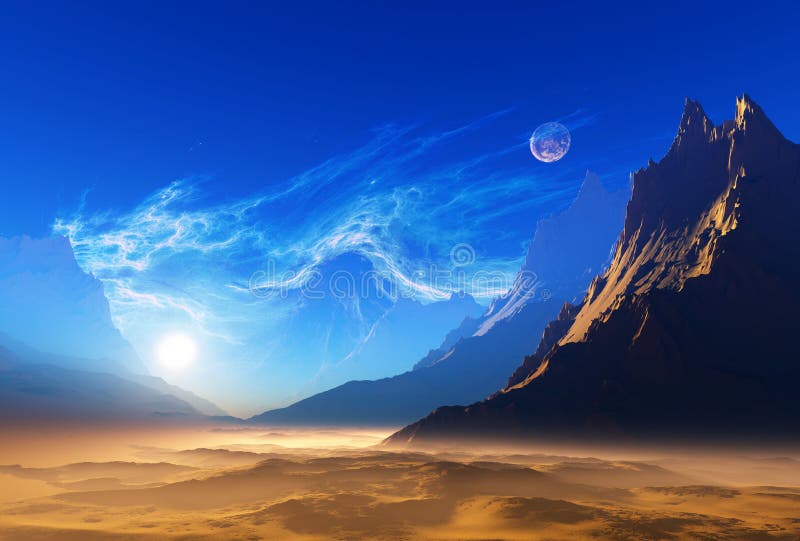 Space landscape. stock illustration. Illustration of landscape - 27718811