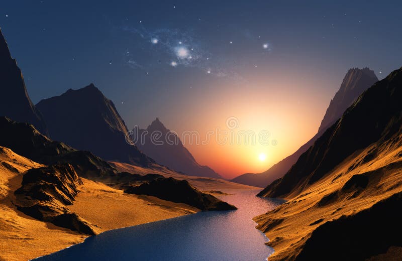 Space landscape stock illustration. Illustration of sunny - 84110376