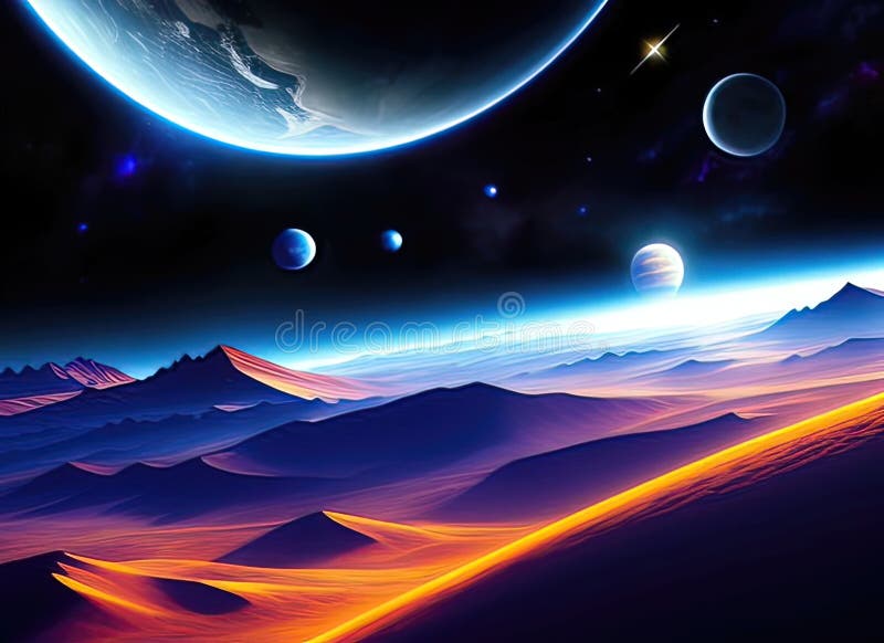 Space landscape. stock illustration. Illustration of universe - 274188244