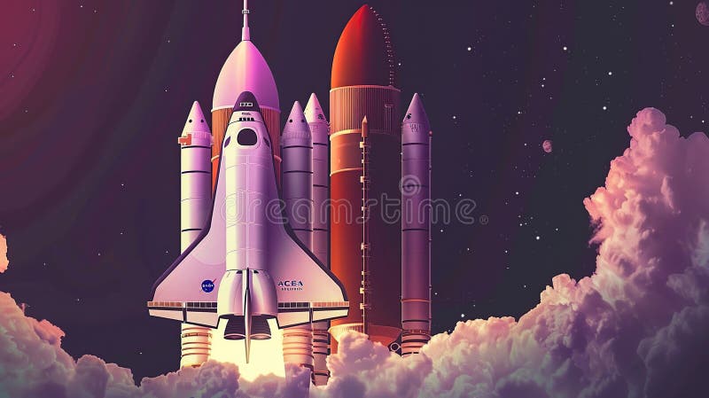 Space Launch into the Cosmos Stock Illustration - Illustration of ...