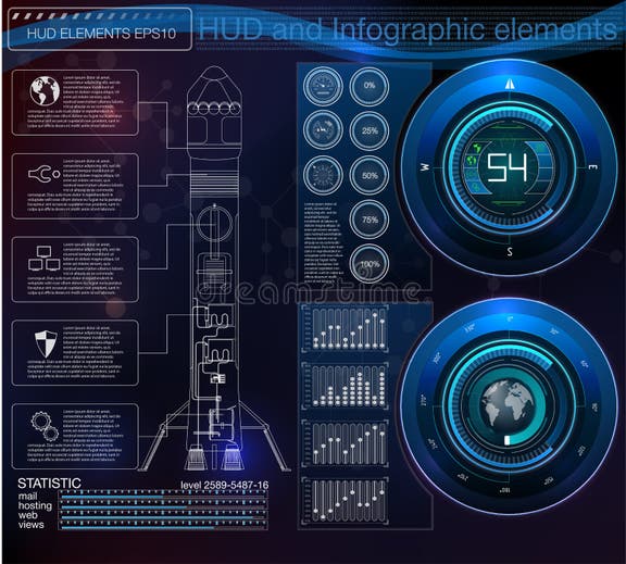 Space Launch Interface Rockets, Graphic Display Control the Pallet ...