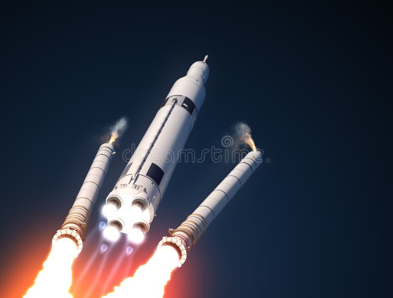 Space Launch System Solid Rocket Boosters Separation Stock Illustration ...