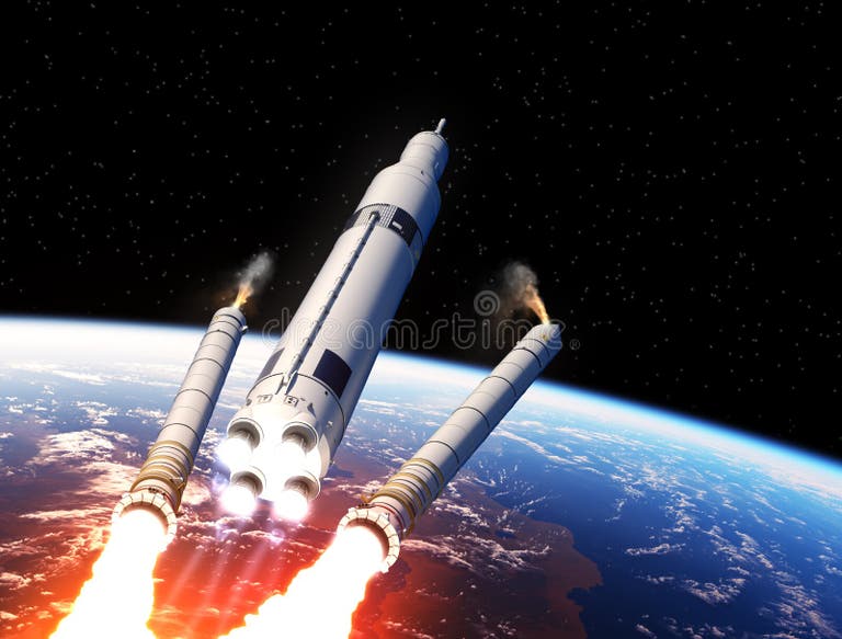 Space Launch System Solid Rocket Boosters Separation Over the Earth ...
