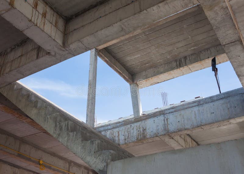 Space between Layers of Concrete Beam Wall Stock Photo - Image of break ...