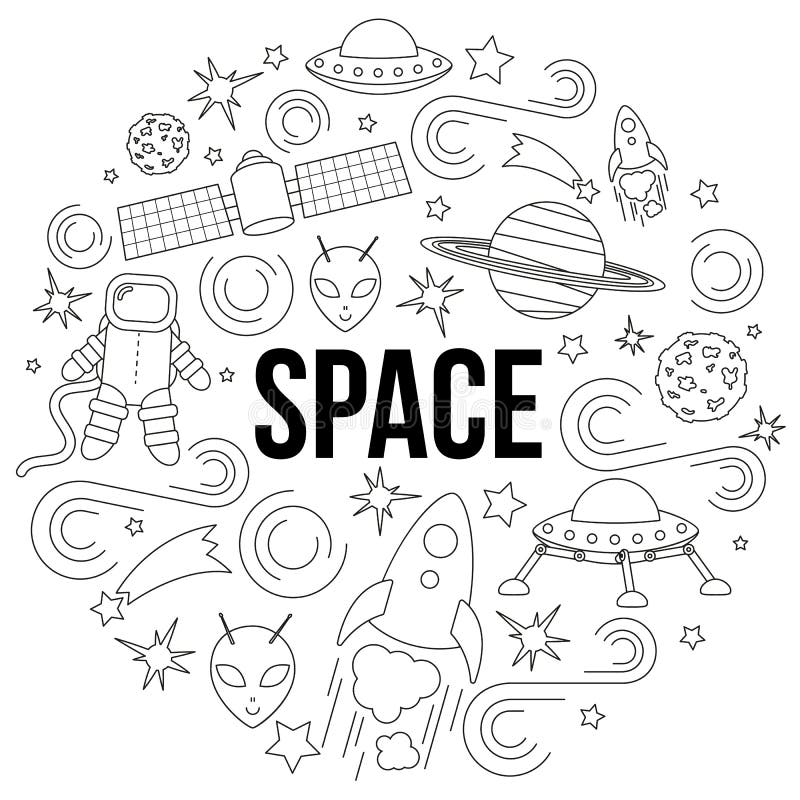 Space line icon stock vector. Illustration of receiver - 69303533