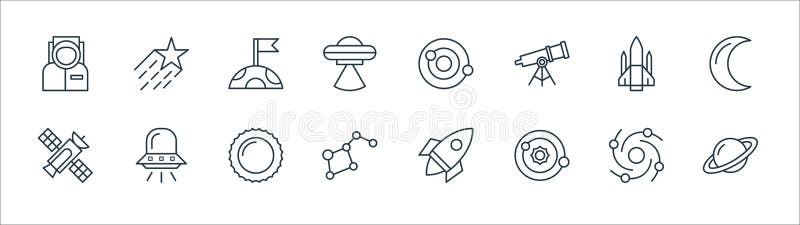 Space Line Icons. Linear Set Stock Vector - Illustration of cosmos ...