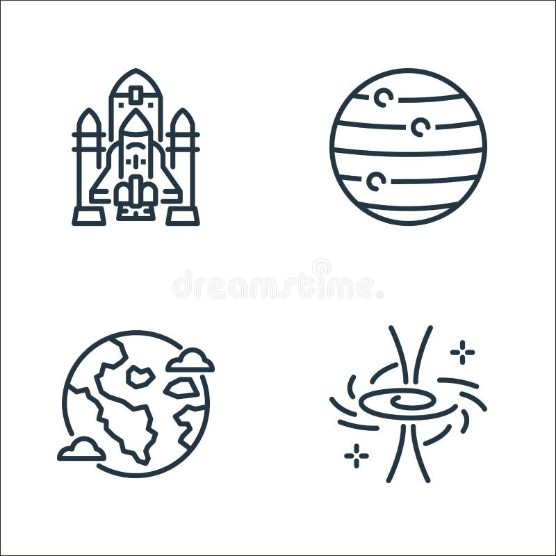 Space Line Icons. Linear Set Stock Vector - Illustration of saturn ...