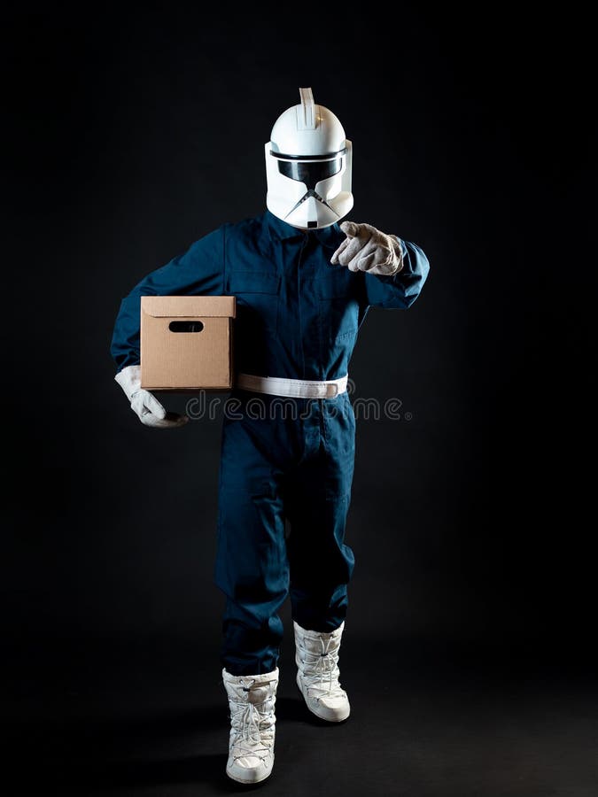 A Space Loader, a Courier of the Future Delivered Your Parcel. Stock ...