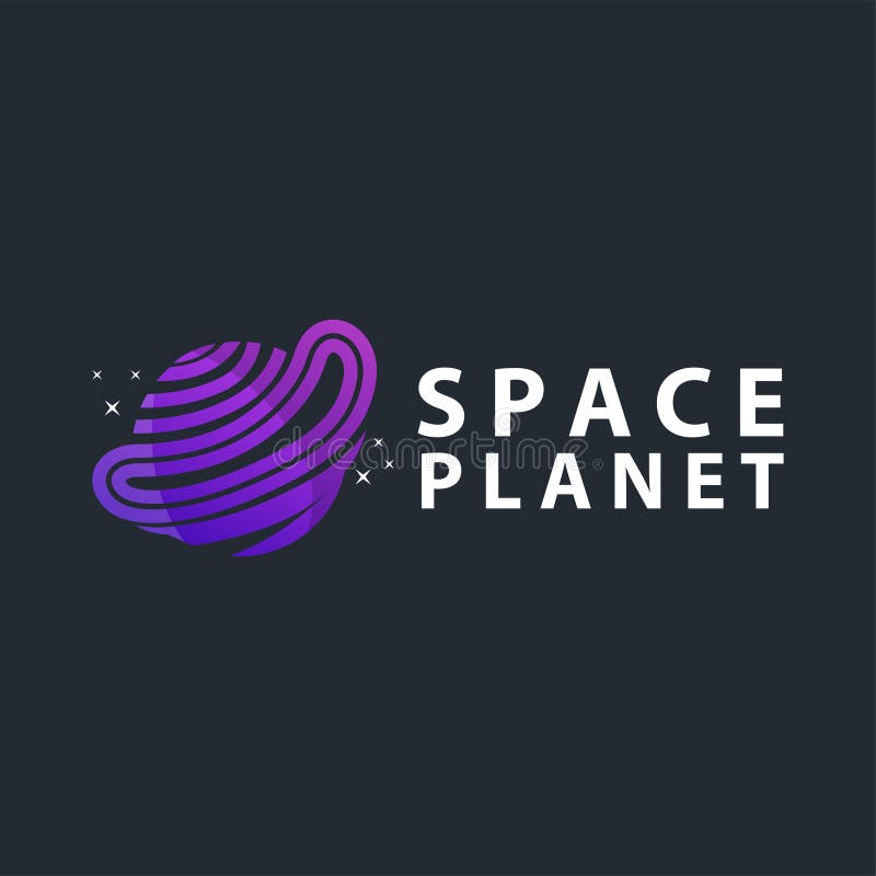Space Logo Modern Design Planet Template Illustration Simple Circle ...