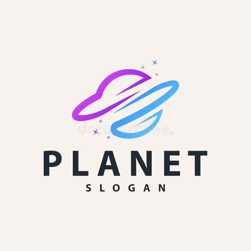 Space Logo Modern Design Planet Template Illustration Simple Circle ...