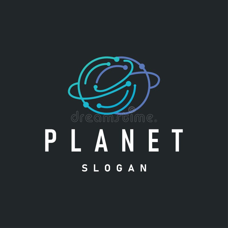 Space Logo Modern Design Planet Template Illustration Simple Circle ...