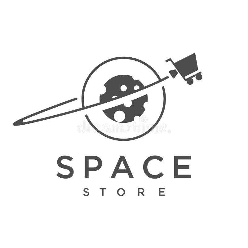 Space Logo Vector, with Trolley As a Rocket Stock Vector - Illustration ...