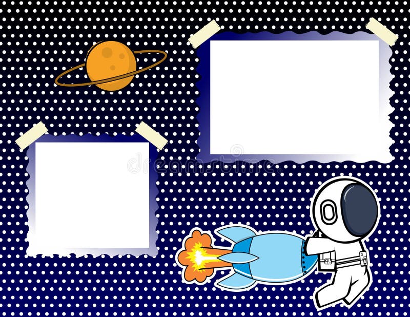 Spaceman Character Cartoon Sticker Poster Background Stock Vector ...