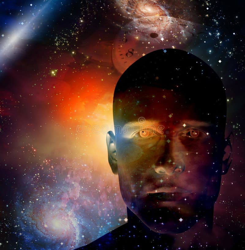 Space man stock illustration. Illustration of mind, head - 161197795