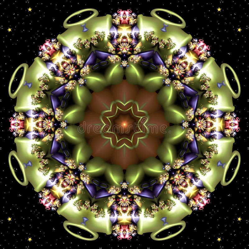 Space mandala in 3D image stock illustration. Illustration of form ...