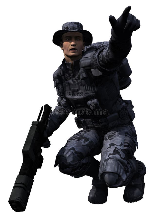 Space Marine Ranger 01 stock illustration. Illustration of rifle - 6082730