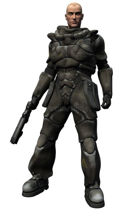 Space Marine Squad Leader stock illustration. Illustration of scifi ...