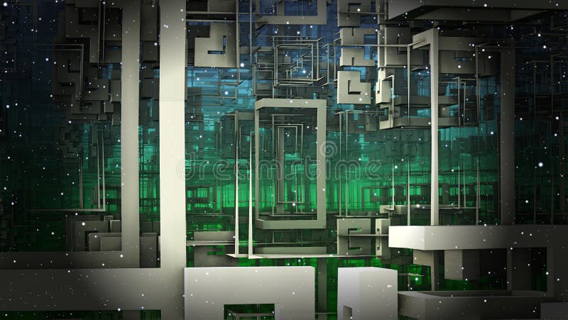 Space Matrix, Virtual Reality Stock Illustration - Illustration of ...