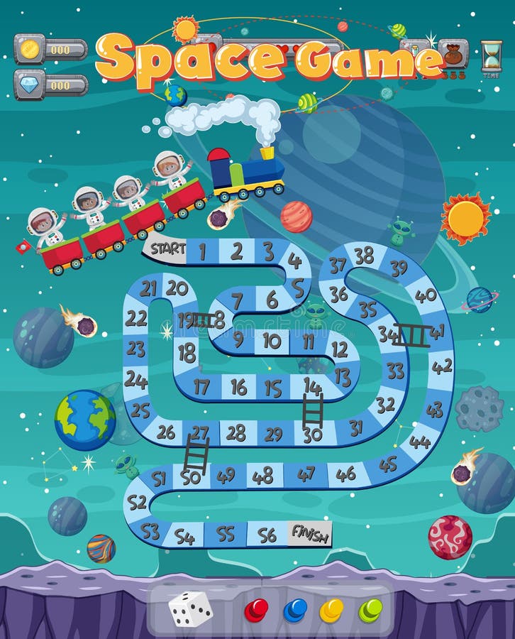 Space Maze Puzzle Game Template Stock Vector - Illustration of ...