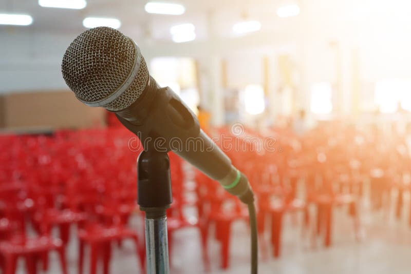 Space in the Meeting Room There is a Black Microphone for Speaking at ...