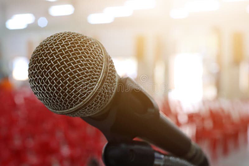 Space in the Meeting Room There is a Black Microphone for Speaking at ...