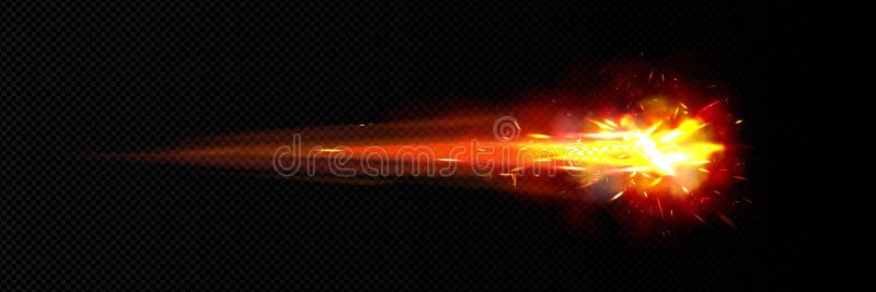Space Meteor, Comet or Asteroid with Fire Trail Stock Vector ...