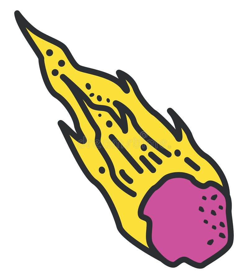 Space meteor, icon stock vector. Illustration of hand - 260370861