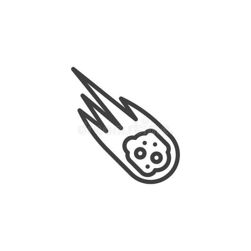 Space meteor line icon stock vector. Illustration of fireball - 327792828