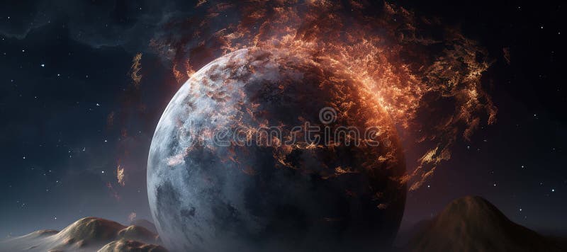 Space Meteor Planet Background, Galaxy Stock Illustration ...