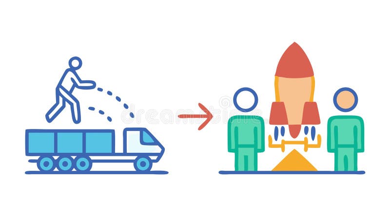 Space Migration Journey, Interplanetary Relocation, Vector Design ...