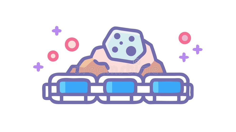 Space Mining Asteroid Icon, Extraterrestrial Resource Extraction ...