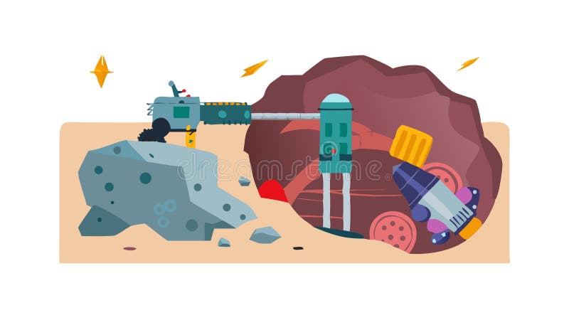 Space Mining Geological Survey Vector, Vector Design Generative AI ...