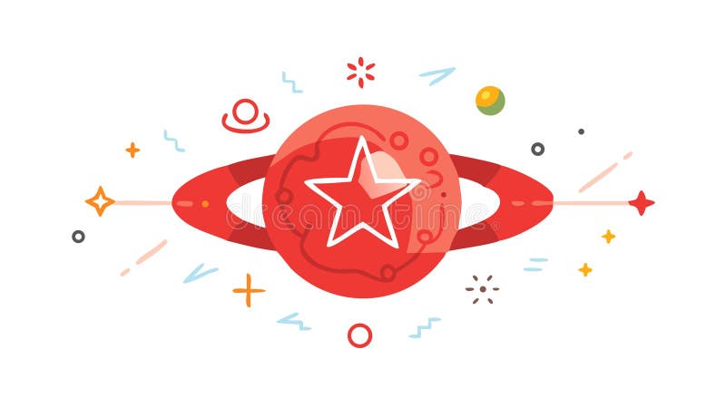 Space Mission Emblem with Star Planet Vector, Vector Design Generative ...