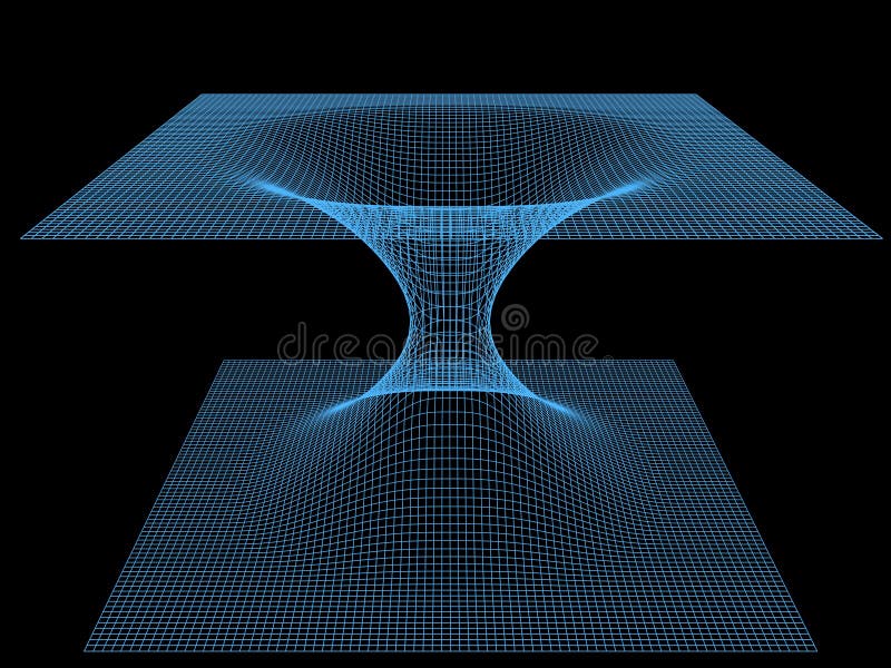 Space model of a wormhole stock illustration. Illustration of black ...