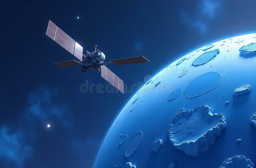 Space Module or Space Station Orbiting Planet Earth Stock Photo - Image ...