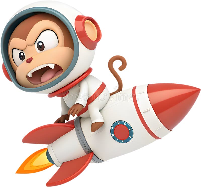 Space Monkey Retro Poster Stylization Stock Vector - Illustration of ...