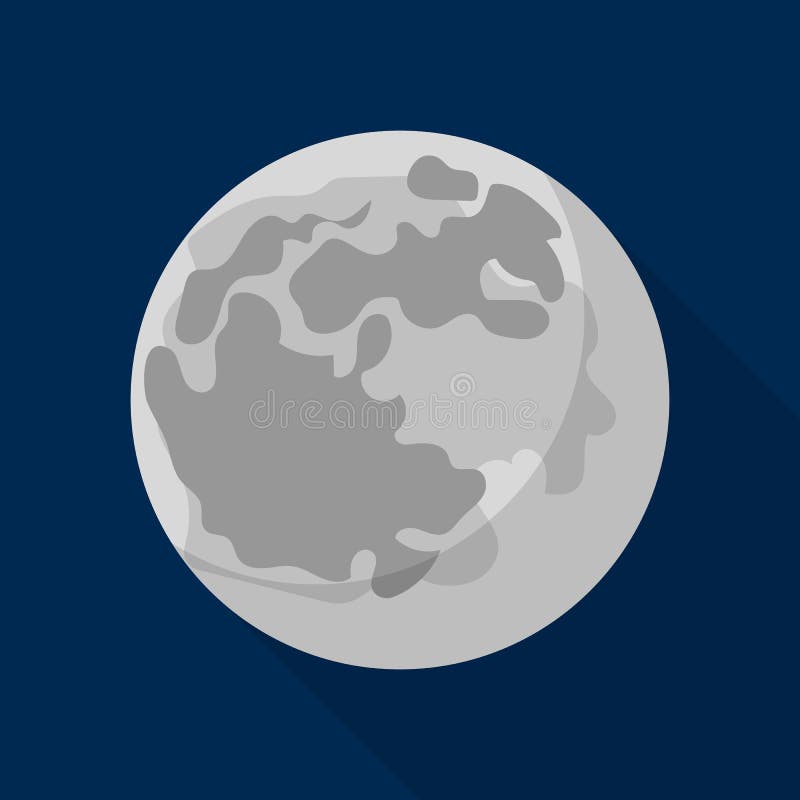 Space Moon Icon, Flat Style Stock Vector - Illustration of icon, design ...